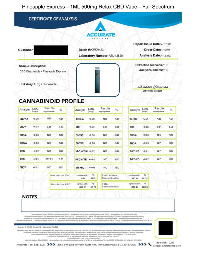 Pineapple Express – CBD + THC Vape Pen - Full Spectrum - BigBudzCBD