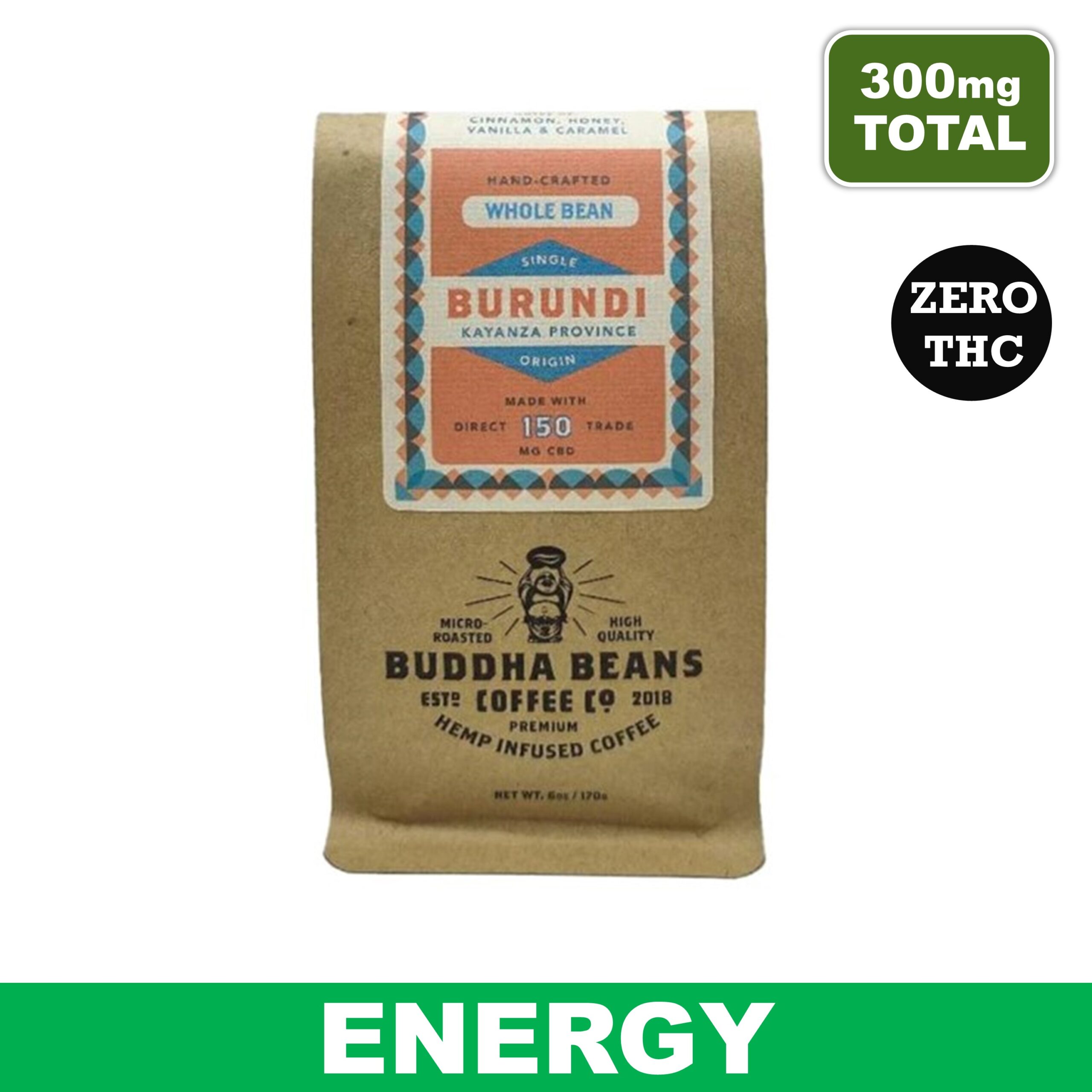 Buddha Beans - Burundi CBD Ground Coffee 12oz